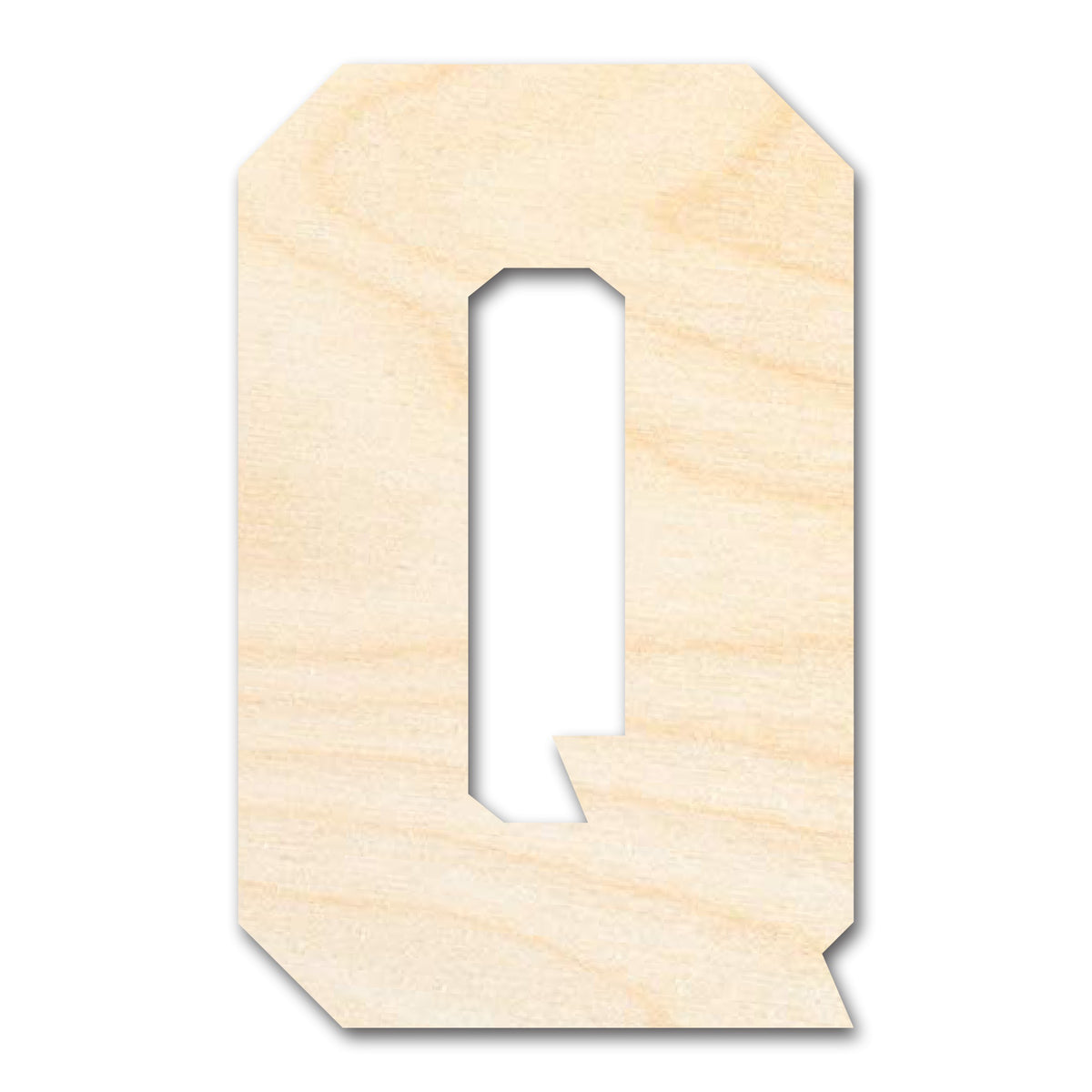 Unfinished Wood Varsity Team Font - Q Shape | DIY Craft Cutout | up to ...