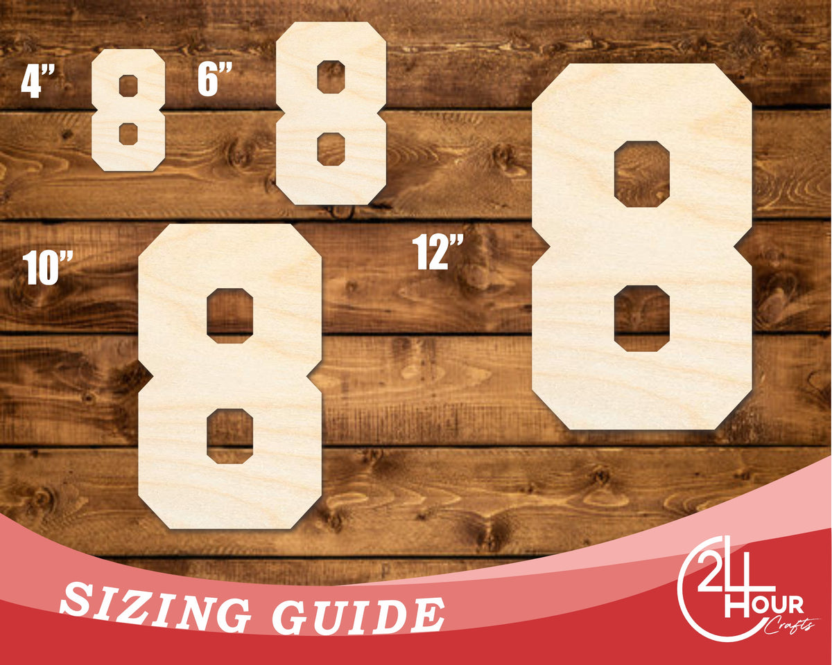 Unfinished Wood Varisty Number Eight Shape | DIY Craft Cutout | up to ...
