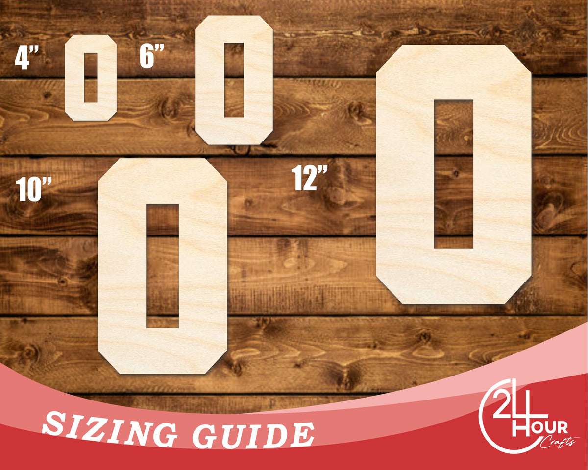 Unfinished Wood Varisty Number Zero Shape | DIY Craft Cutout | up to 4 ...
