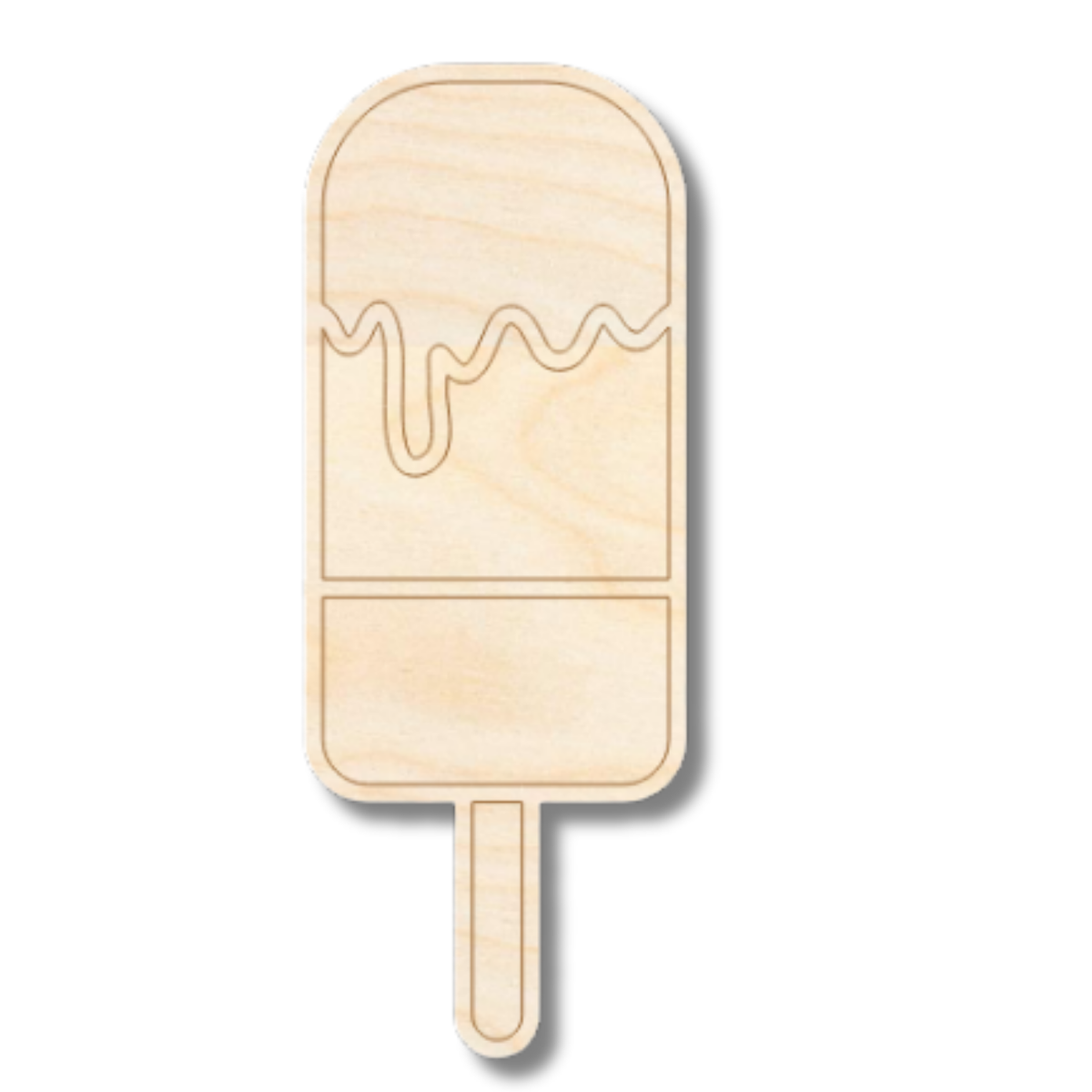 Unfinished Wood Etched Melting Popsicle Shape | Paint By Line Crafts ...