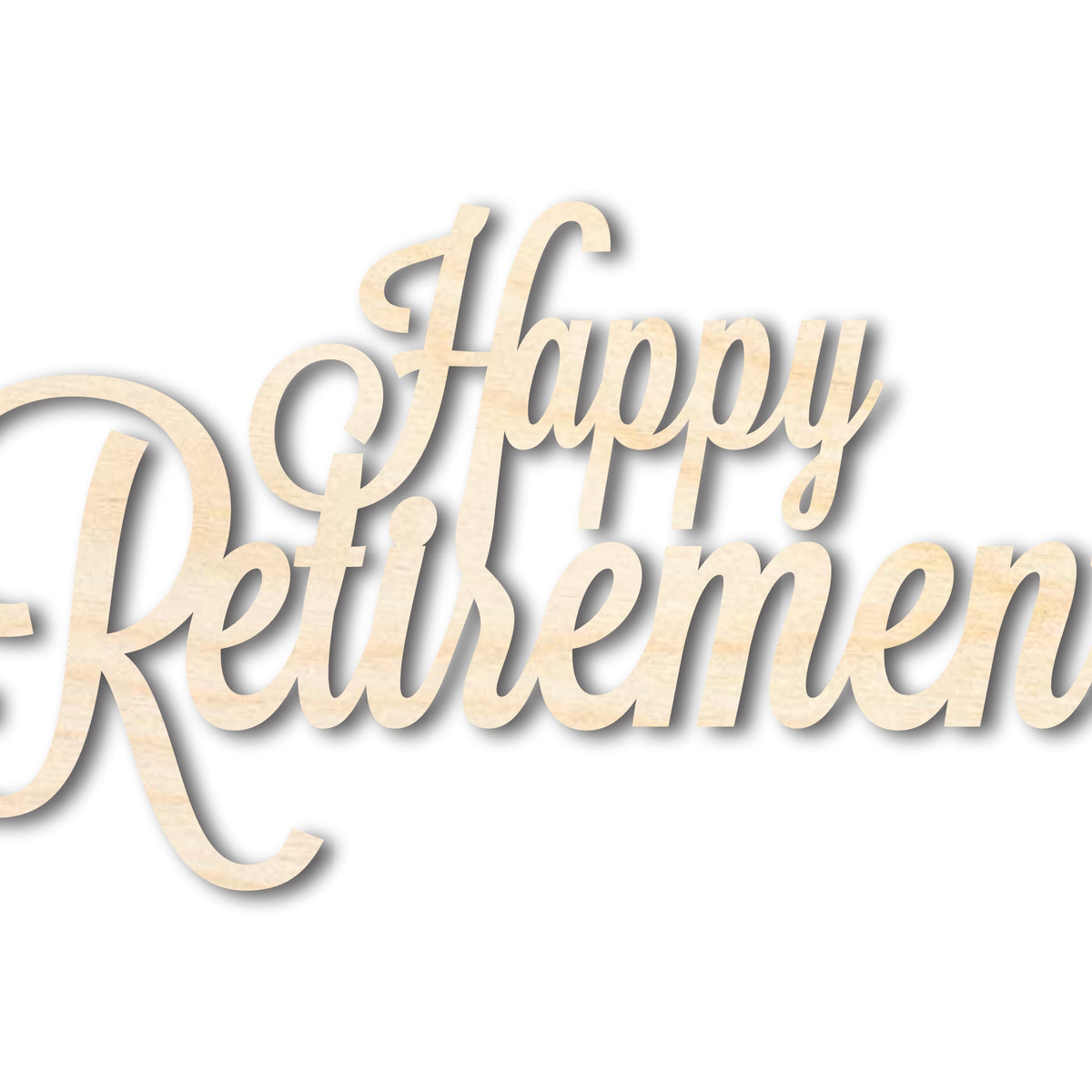 Unfinished Wood Happy Retirement Shape | DIY Craft Cutout | up to 46 ...