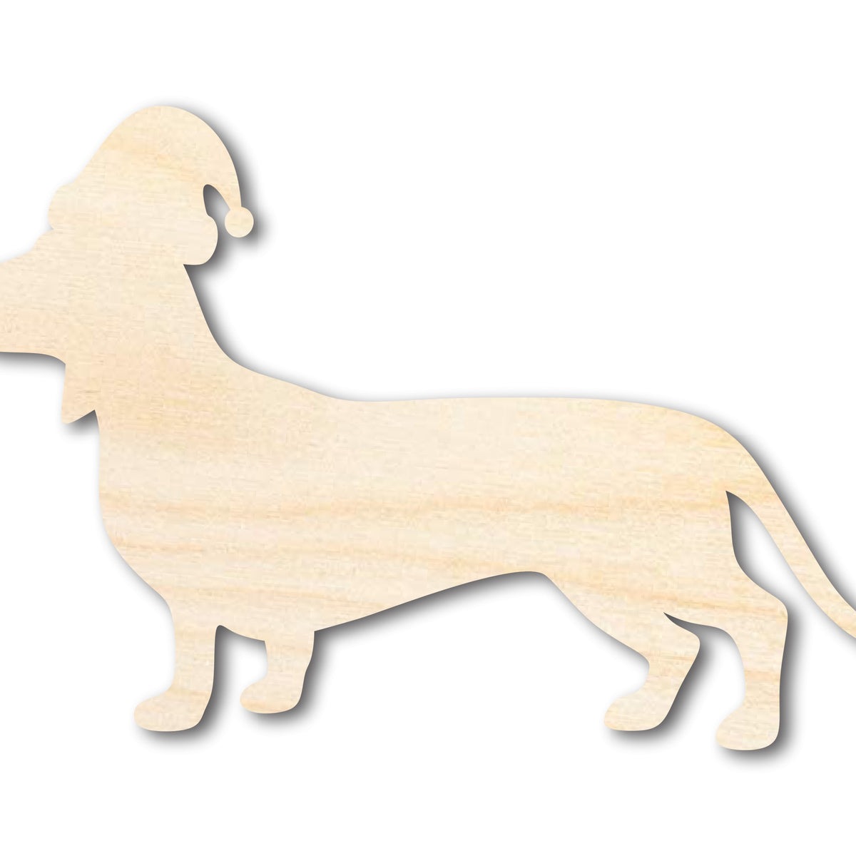 Unfinished Wood Dachshund With Santa Hat Shape | DIY Craft Cutout | up ...
