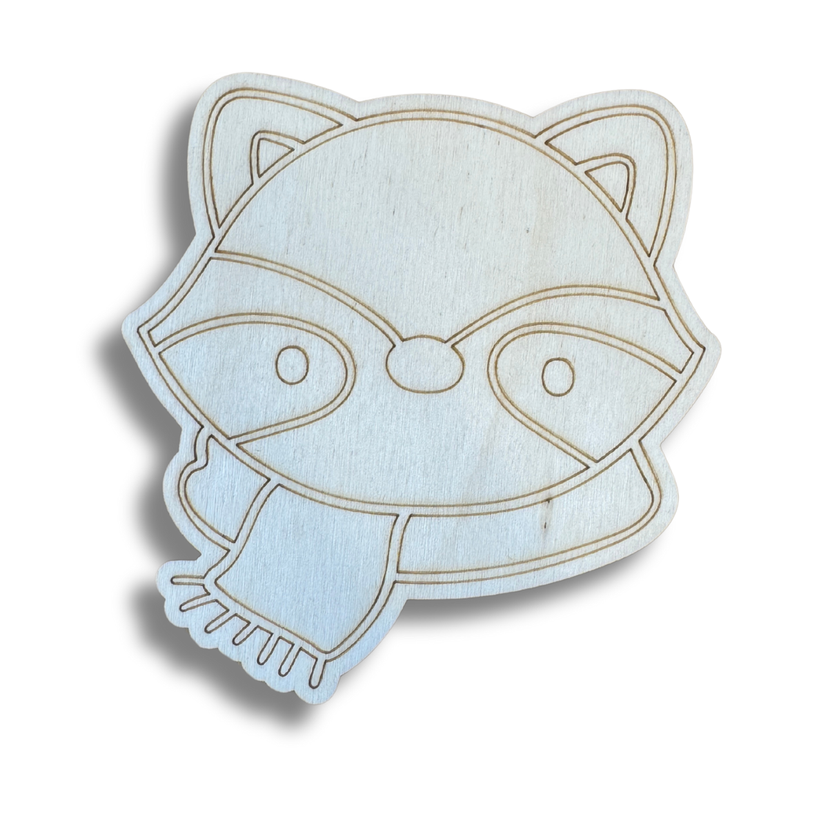 Unfinished Wood Etched Racoon Head Shape | Paint By Line Crafts | up t ...