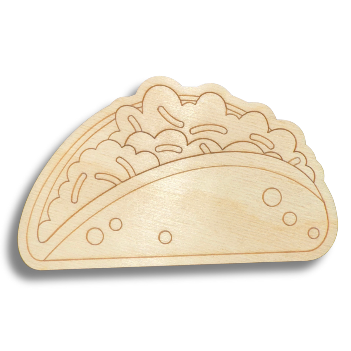 Unfinished Wood Etched Taco Shape | Paint By Line Crafts | up to 30" D ...