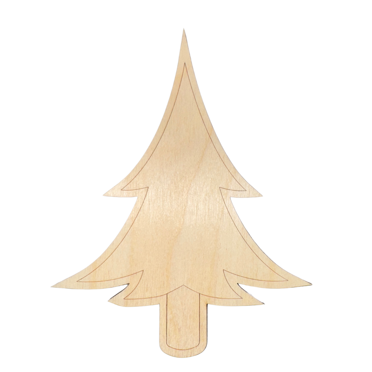 Unfinished Wood Etched Tree Shape | Paint By Line Crafts | up to 30" D ...