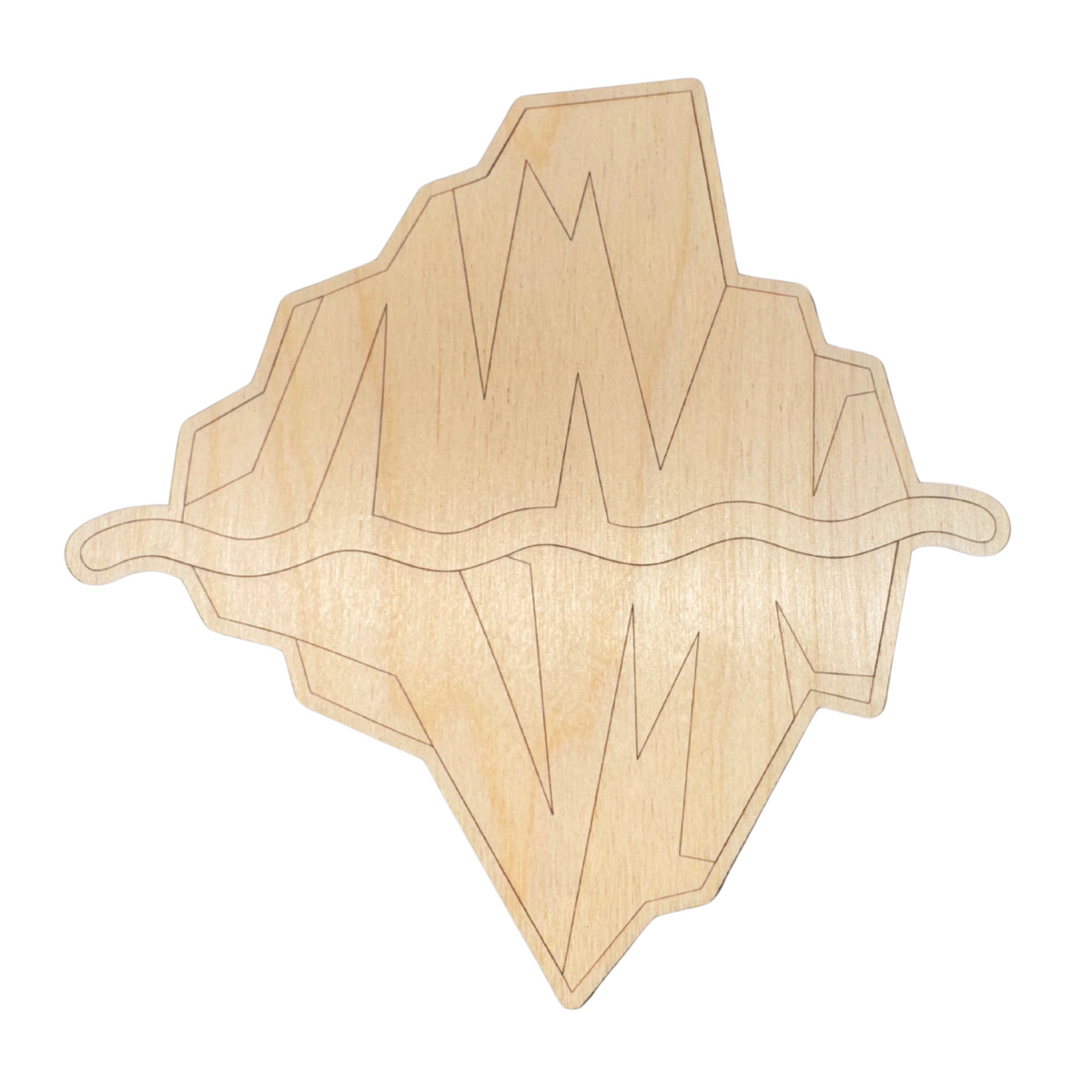 Unfinished Wood Etched Iceberg Shape | Paint By Line Crafts | up to 30 ...