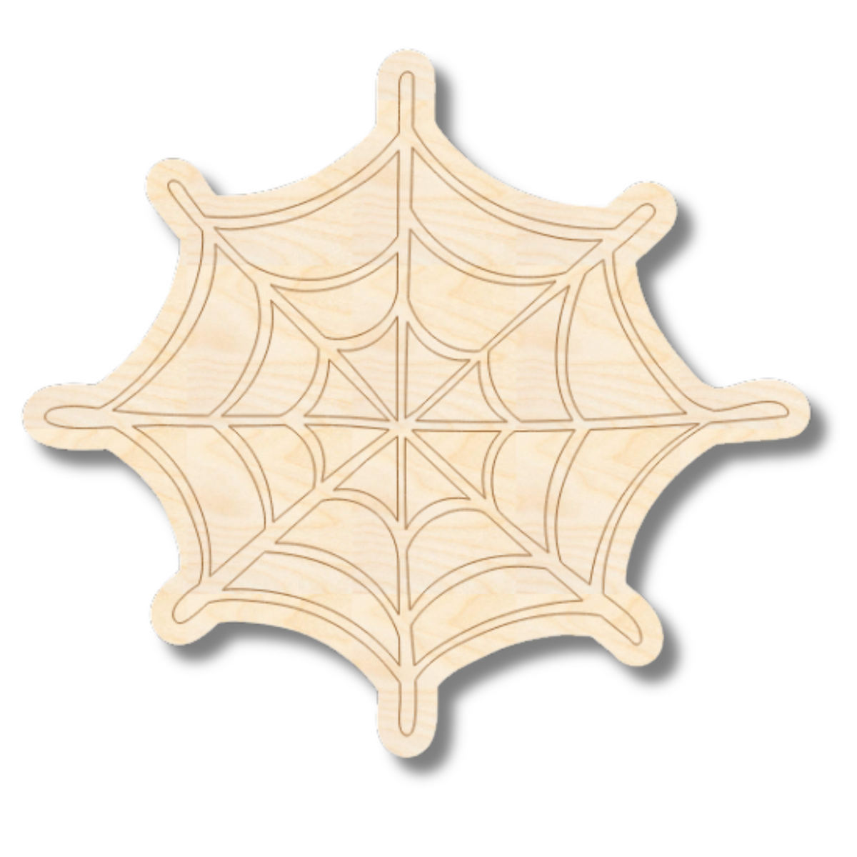 Unfinished Wood Etched Spider Web Shape | Paint By Line Crafts | up to ...