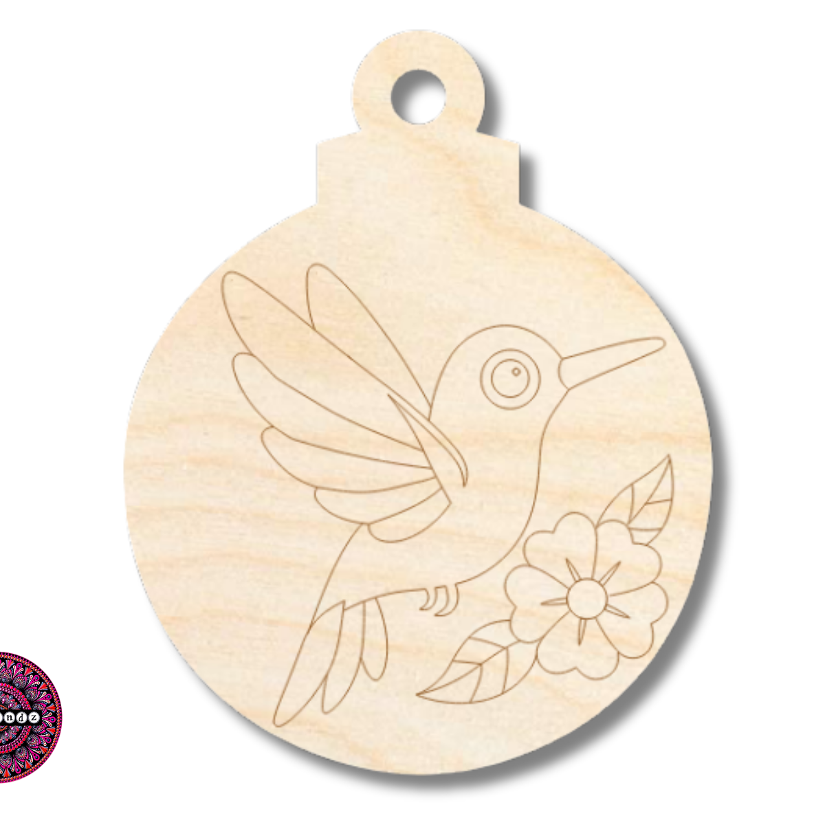 Unfinished Wood Etched Hummingbird Flower Ornament Shape | JGrondz | P ...