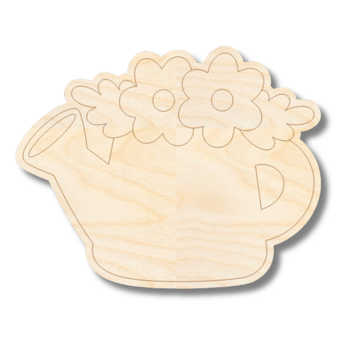 Unfinished Wood Etched Watering Can Shape | Paint By Line Crafts | up ...