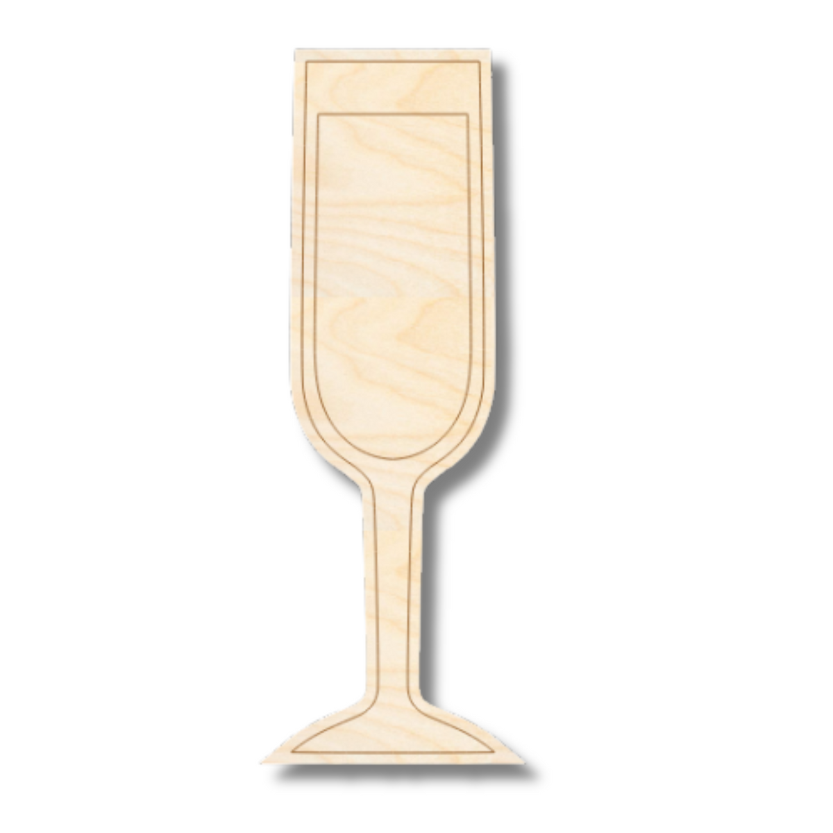 Unfinished Wood Etched Champagne Shape | Paint By Line Crafts | up to ...