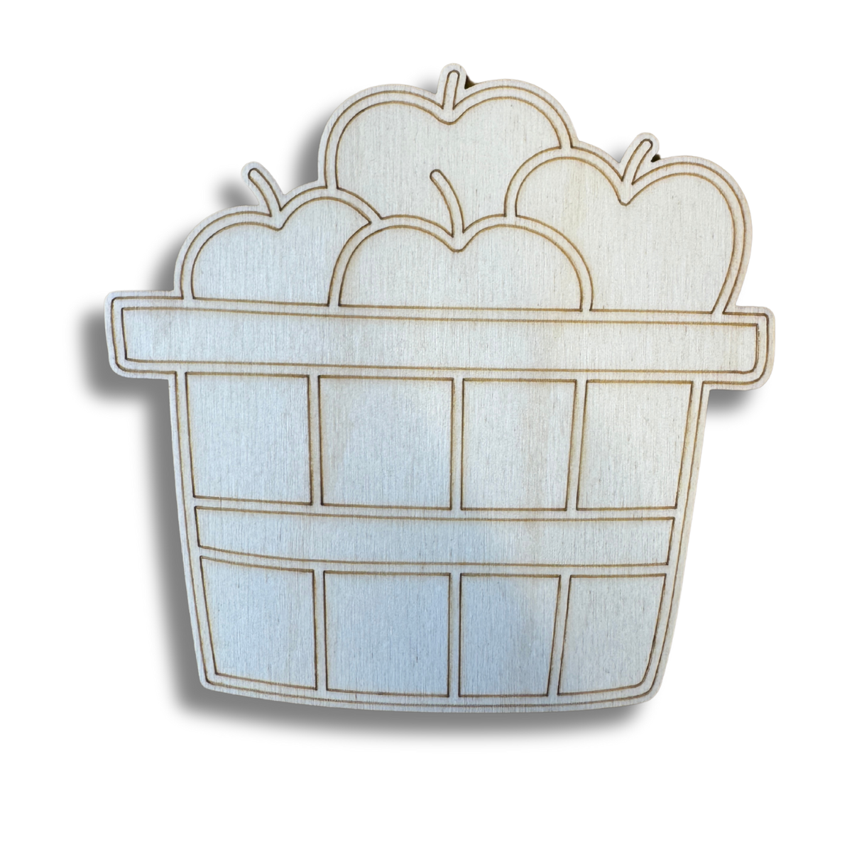 Unfinished Wood Etched Farm Apple Barrel Shape | Paint By Line Crafts ...