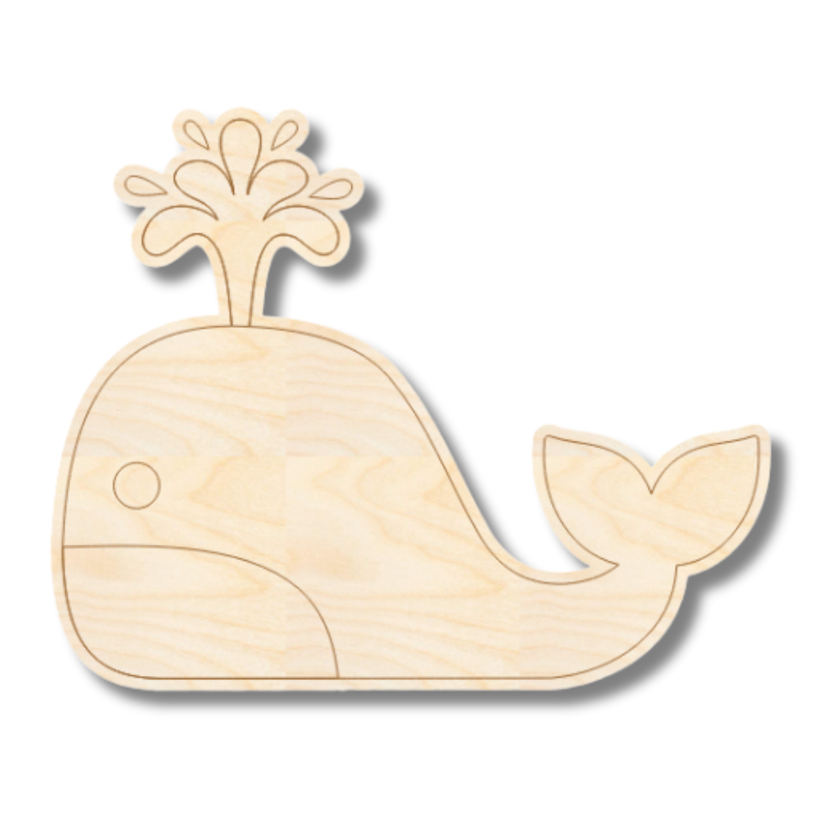 Unfinished Wood Etched Whale Shape | Paint By Line Crafts | up to 30 ...