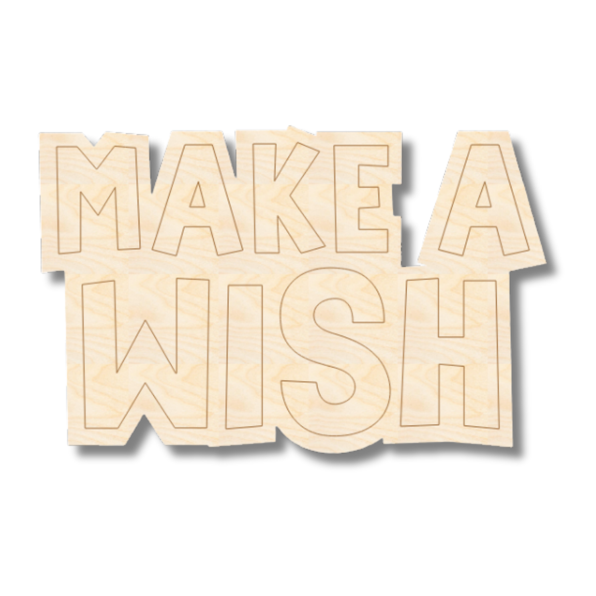 Unfinished Wood Etched Make a Wish Shape | Paint By Line Crafts | up t ...