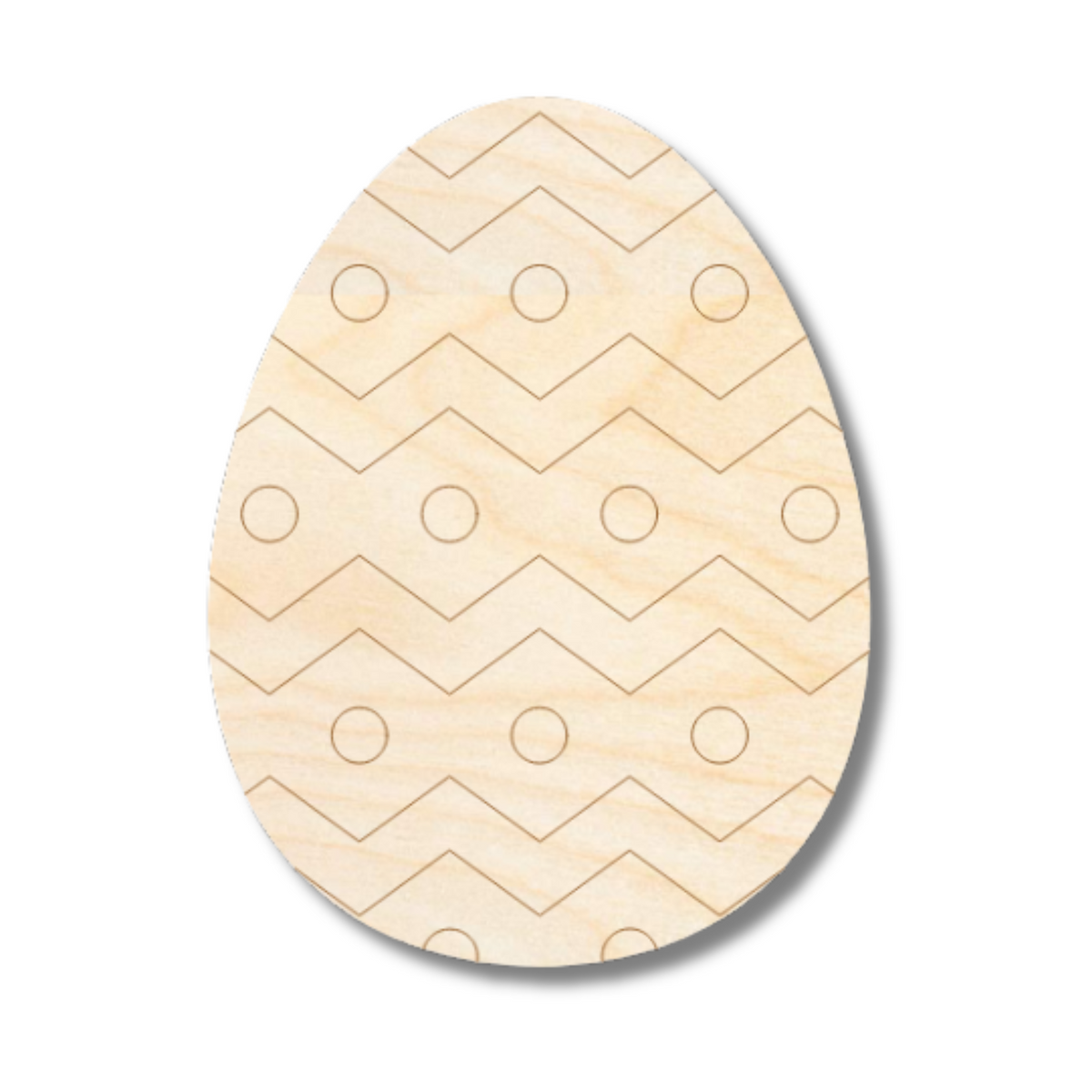 Unfinished Wood Etched Zig Zag Pattern Egg Shape | Paint By Line Craft ...