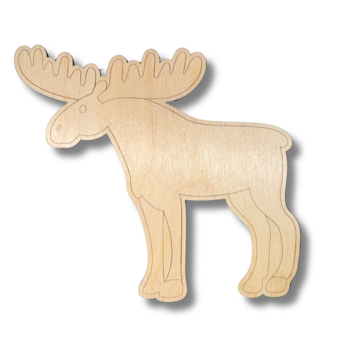 Unfinished Wood Etched Moose Shape | Paint By Line Crafts | up to 30 ...