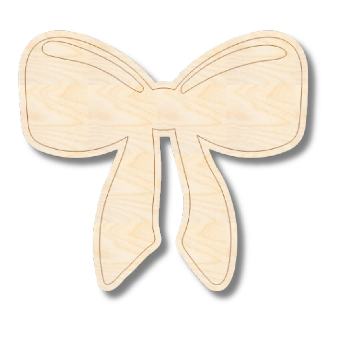 Unfinished Wood Etched Bow Shape | Paint By Line Crafts | up to 30" DI ...