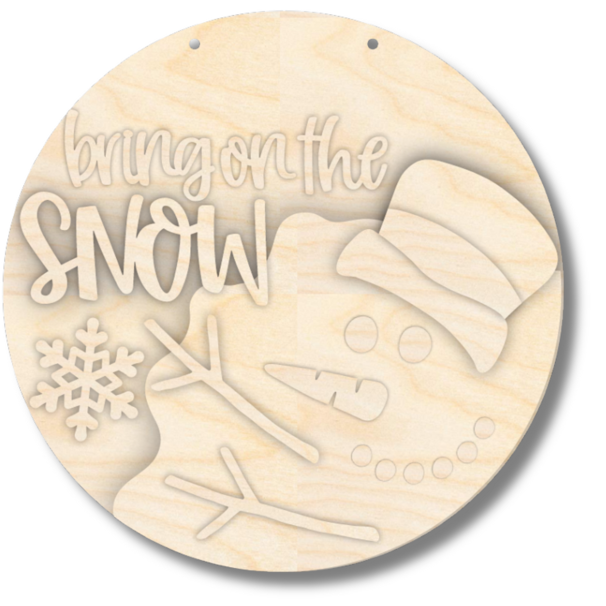 Unfinished Wood Bring On The Snow Door Sign Kit | Wood Craft Cutouts ...