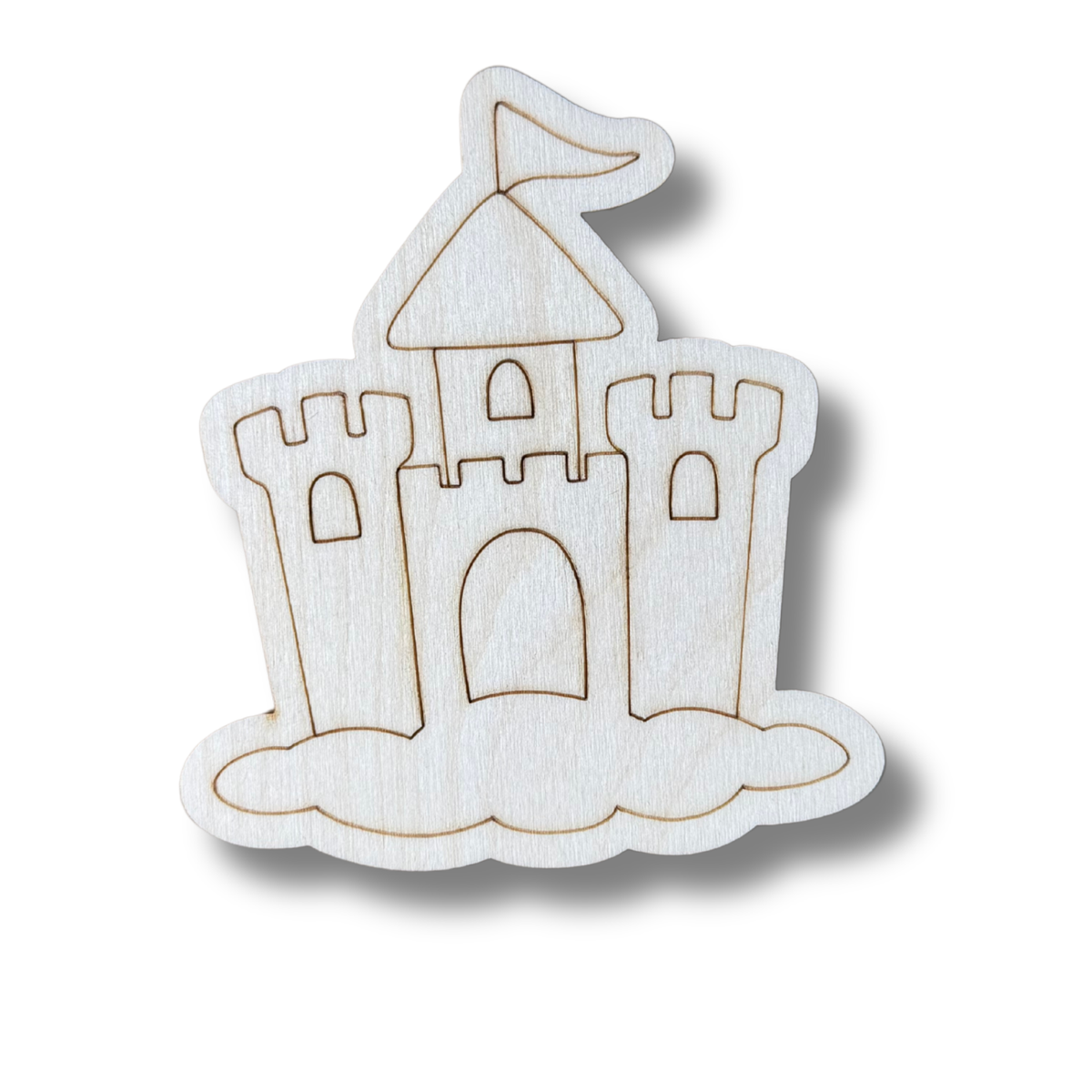 Unfinished Wood Etched Sandcastle Shape | Paint By Line Crafts | up to ...