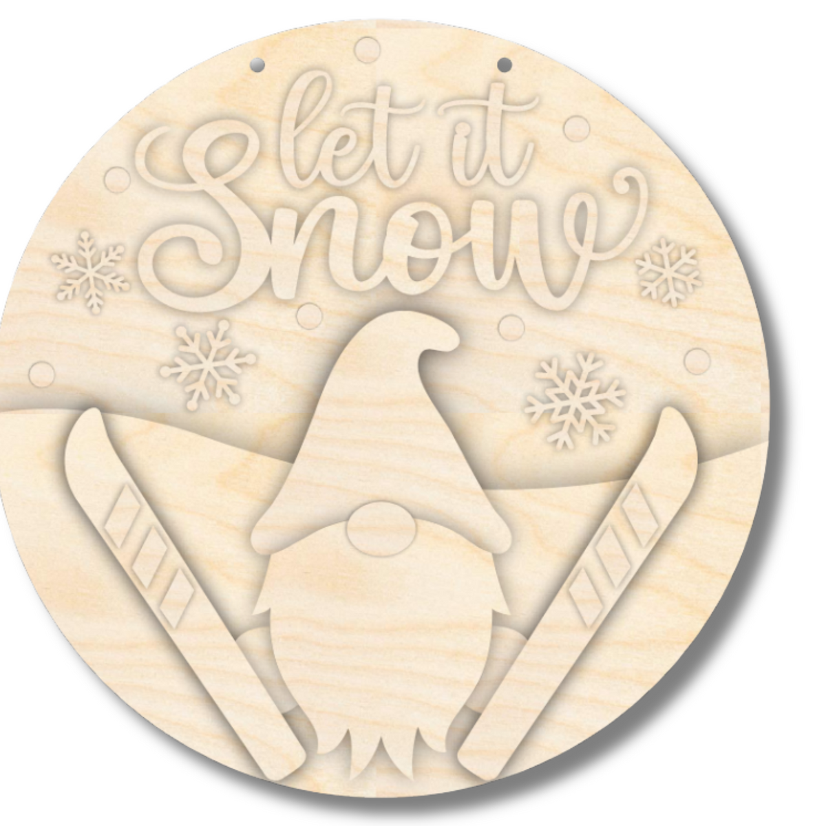 Unfinished Wood Let It Snow Gnome Door Sign Kit | Wood Craft Cutouts ...