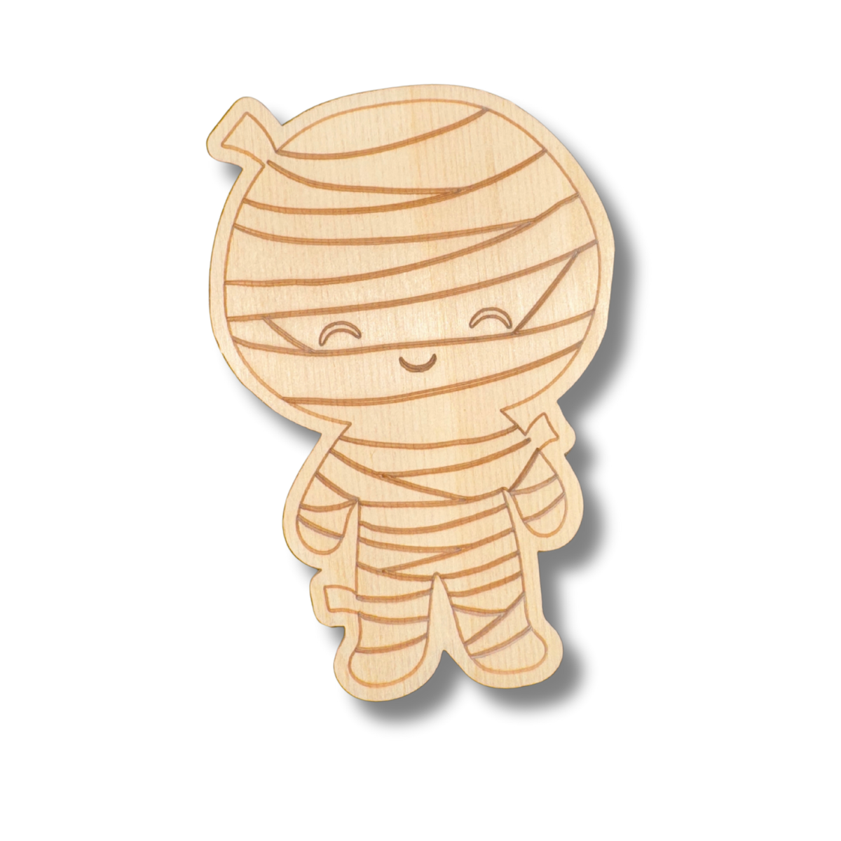 Unfinished Wood Etched Mummy Shape | Paint By Line Crafts | up to 30 ...