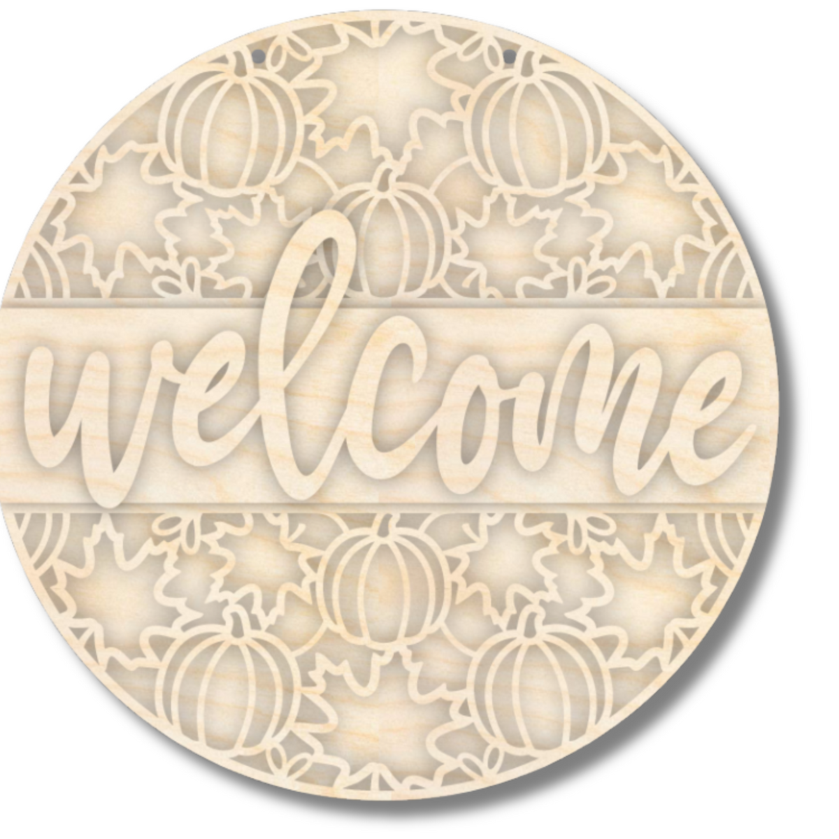 Unfinished Wood Fall Leaves Welcome Door Sign Kit | Wood Craft Cutouts ...