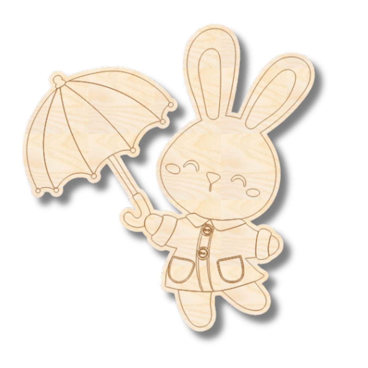 Unfinished Wood Etched Spring Bunny Shape | Paint By Line Crafts | up ...