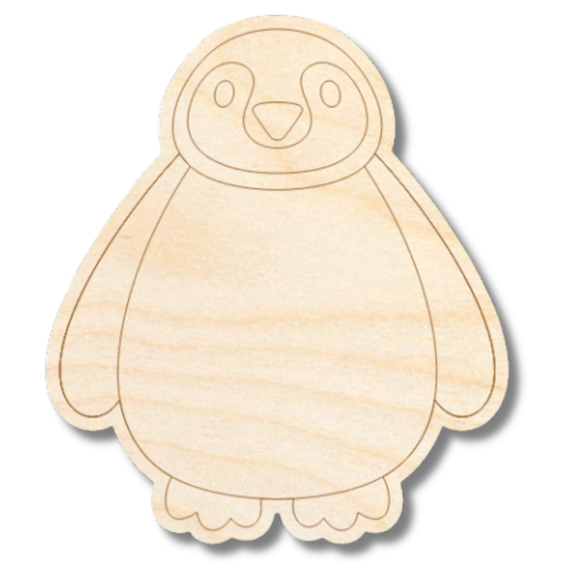 Unfinished Wood Etched Penguin Shape | Paint By Line Crafts | up to 30 ...