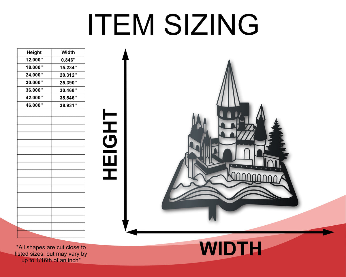 Metal Storybook Castle Wall Art | Indoor Outdoor | Up to 36" | Over 20 ...