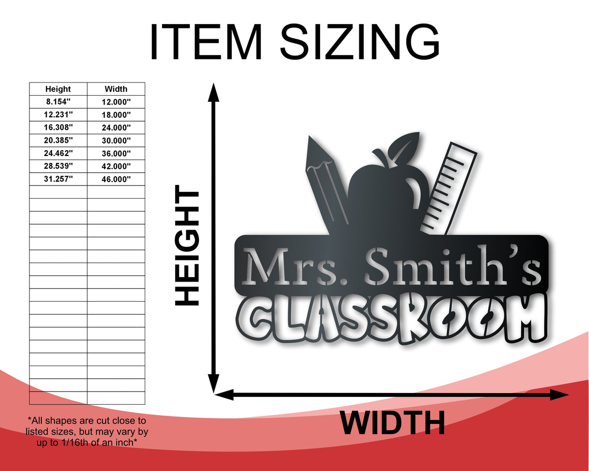 Metal Teacher's Classrom Wall Art | School Teacher Metal Sign | Indoor ...