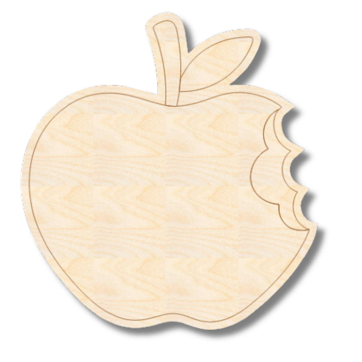 Unfinished Wood Etched Bitten Apple Shape | Paint By Line Crafts | up ...