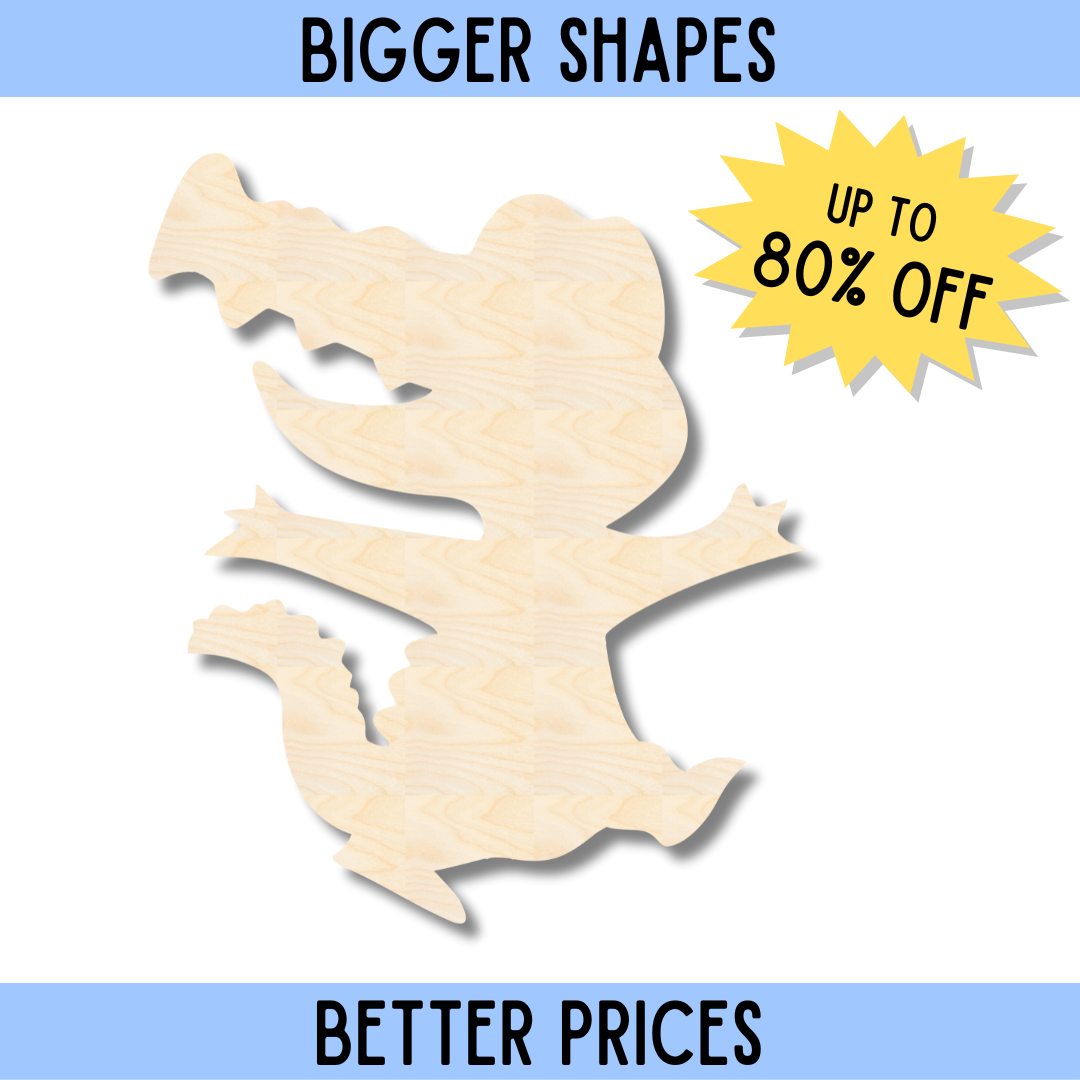 Bigger Better | Unfinished Wood Cute Alligator Shape | DIY Craft Cutou ...