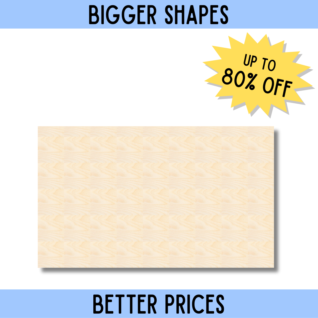 Bigger Better | Unfinished Wood Rectangle Shape | DIY Craft Cutout ...