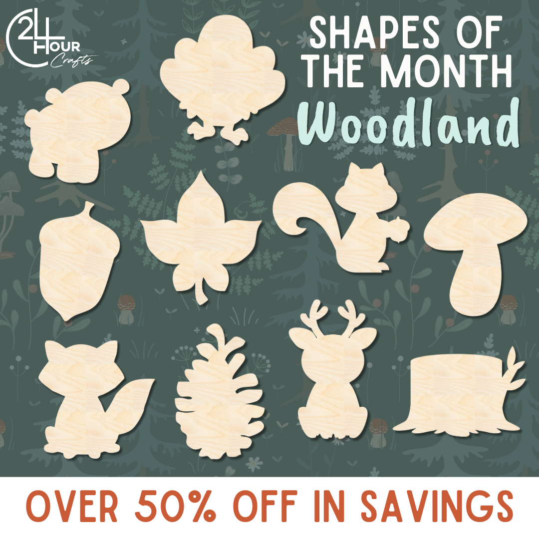 November Shape of the Month | Acorn Wood Cutout | Woodland | Unfinishe ...