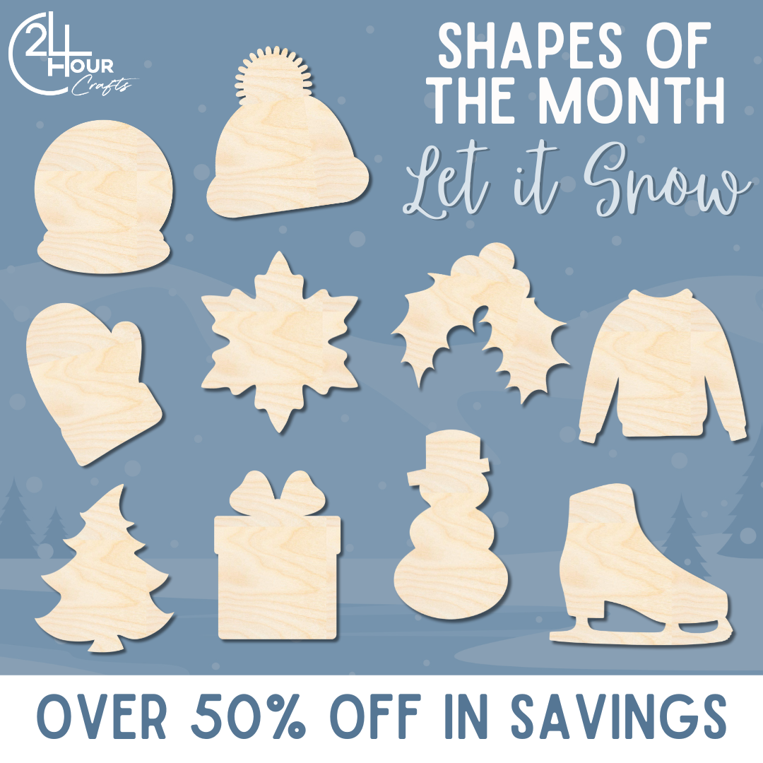 December Shape of the Month | Snowflake Cutout | Let It Snow | Unfinis ...
