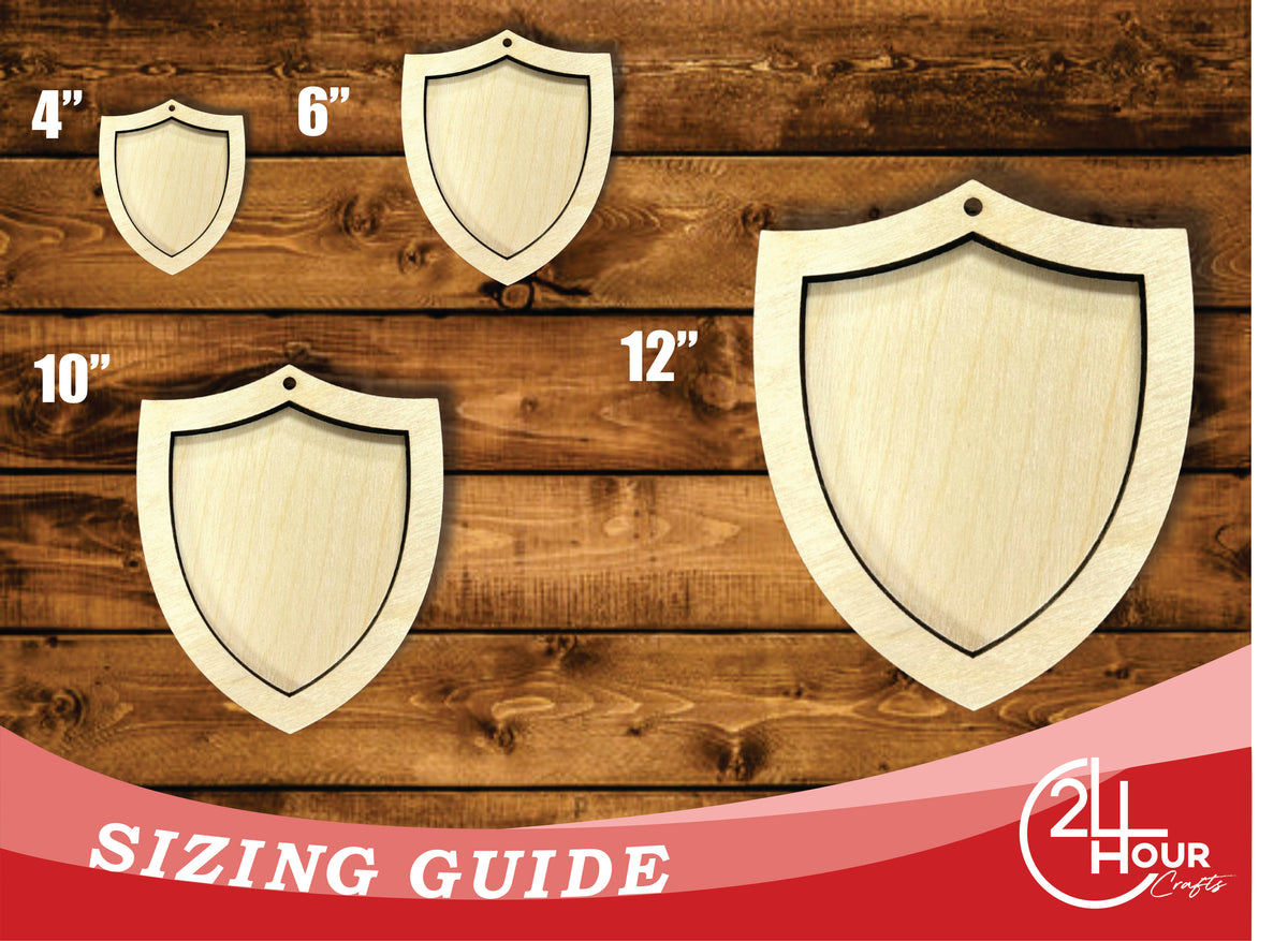 Unfinished Wood 2 Layer Shield Shadowbox Shape | DIY Craft Cutout | up ...
