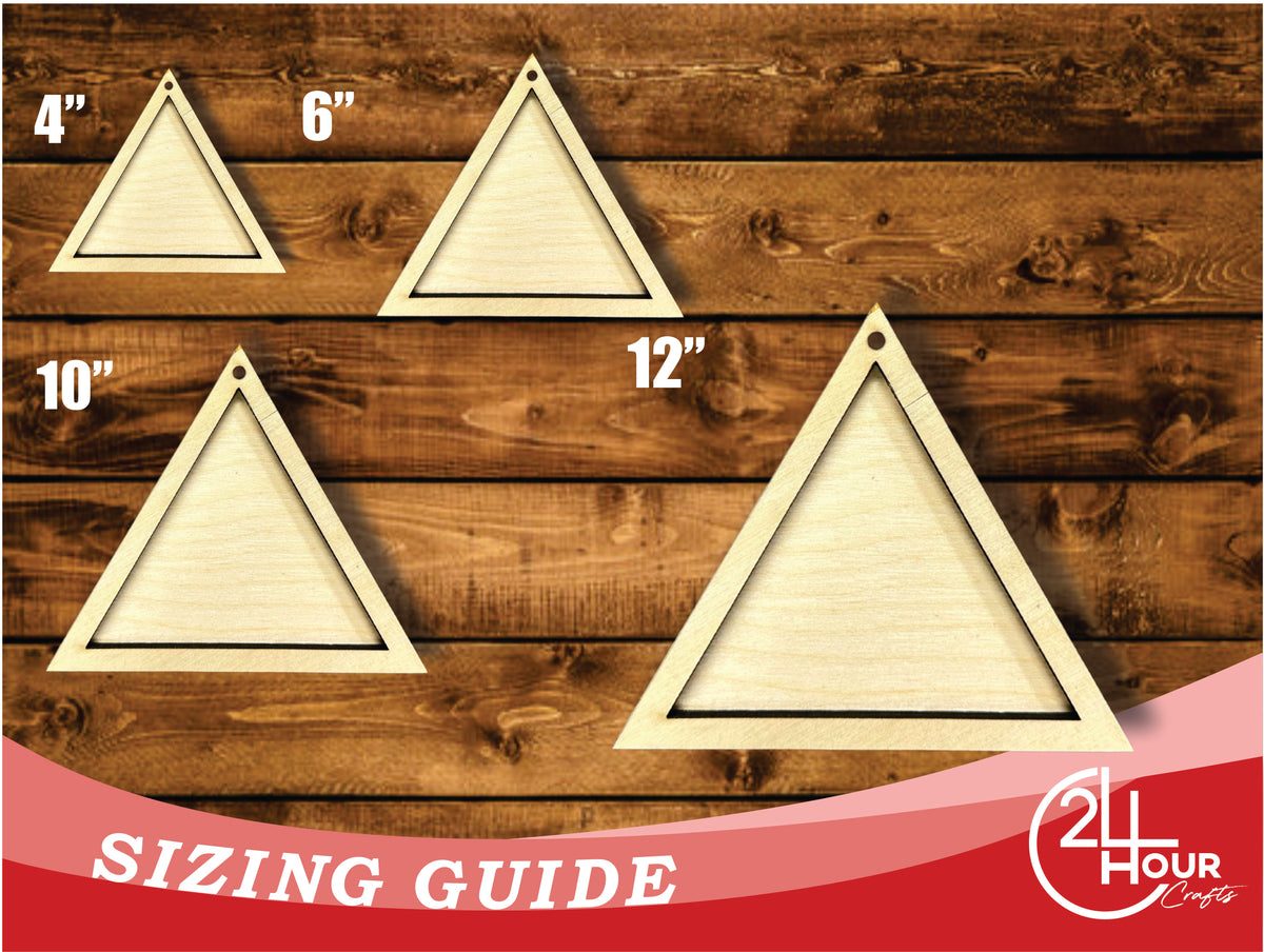 Unfinished Wood 2 Layer Triangle Shadowbox Shape | DIY Craft Cutout ...