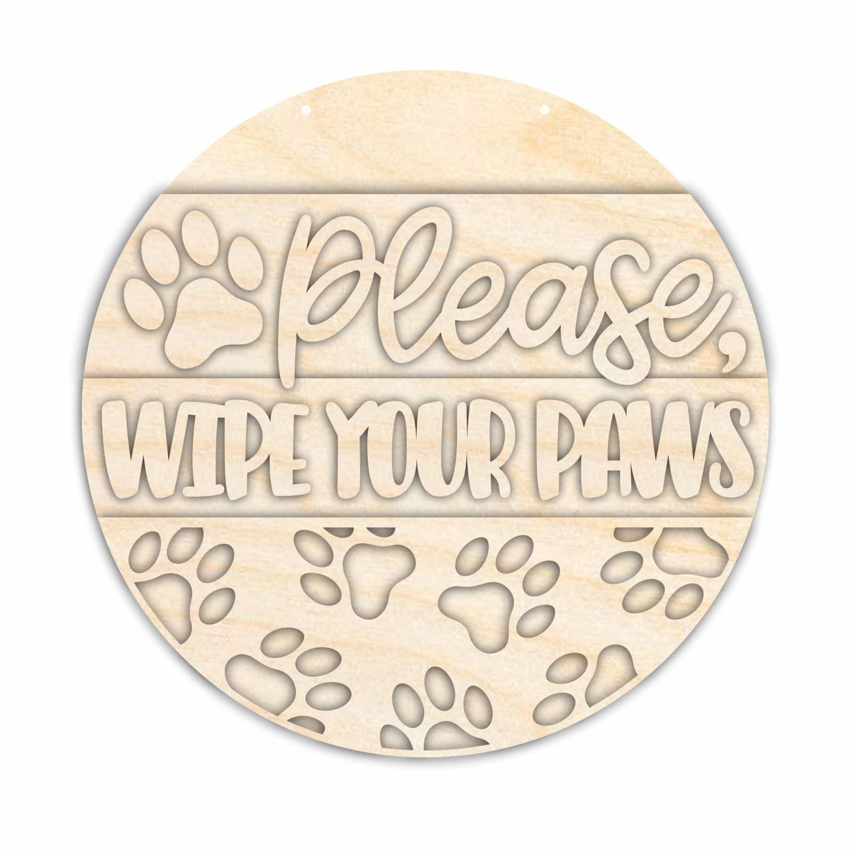 Unfinished Wood Wipe Your Paws Door Sign Kit | Wood Craft Cutouts | 1 ...