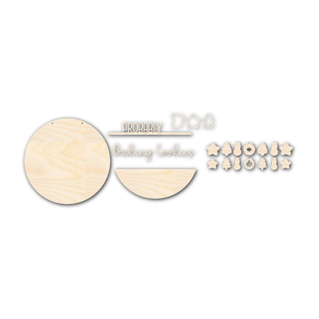 Unfinished Wood Baking Cookies Door Sign Kit | Wood Craft Cutouts | 1 ...