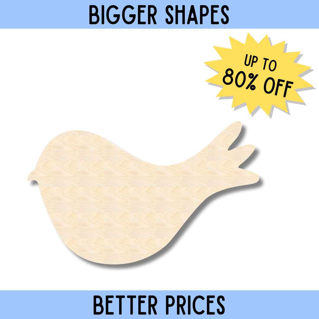 Bigger Better | Unfinished Wood Bird Cute Craft Silhouette | DIY Craft ...