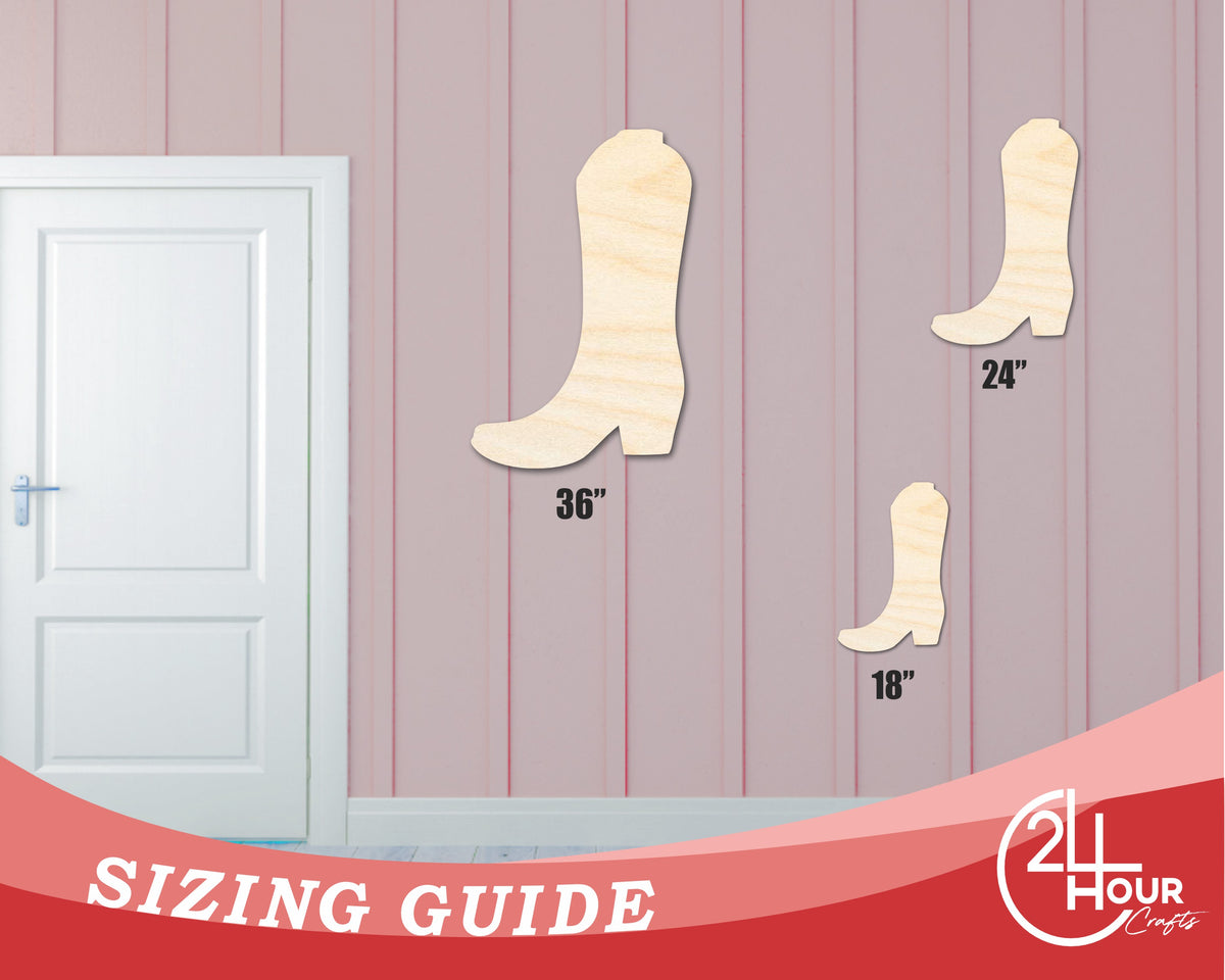 Bigger Better | Unfinished Wood Cowboy Boot Silhouette | DIY Craft Cut ...
