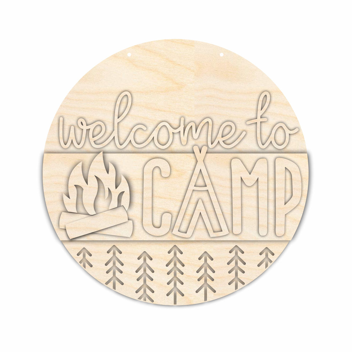 Unfinished Wood Welcome to Camp Door Sign Kit | Wood Craft Cutouts | 1 ...