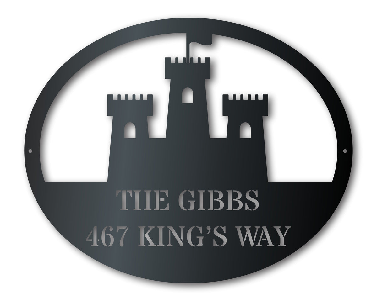 Custom Metal Castle Fort Address Wall Art | Medieval Metal Sign | Indo ...