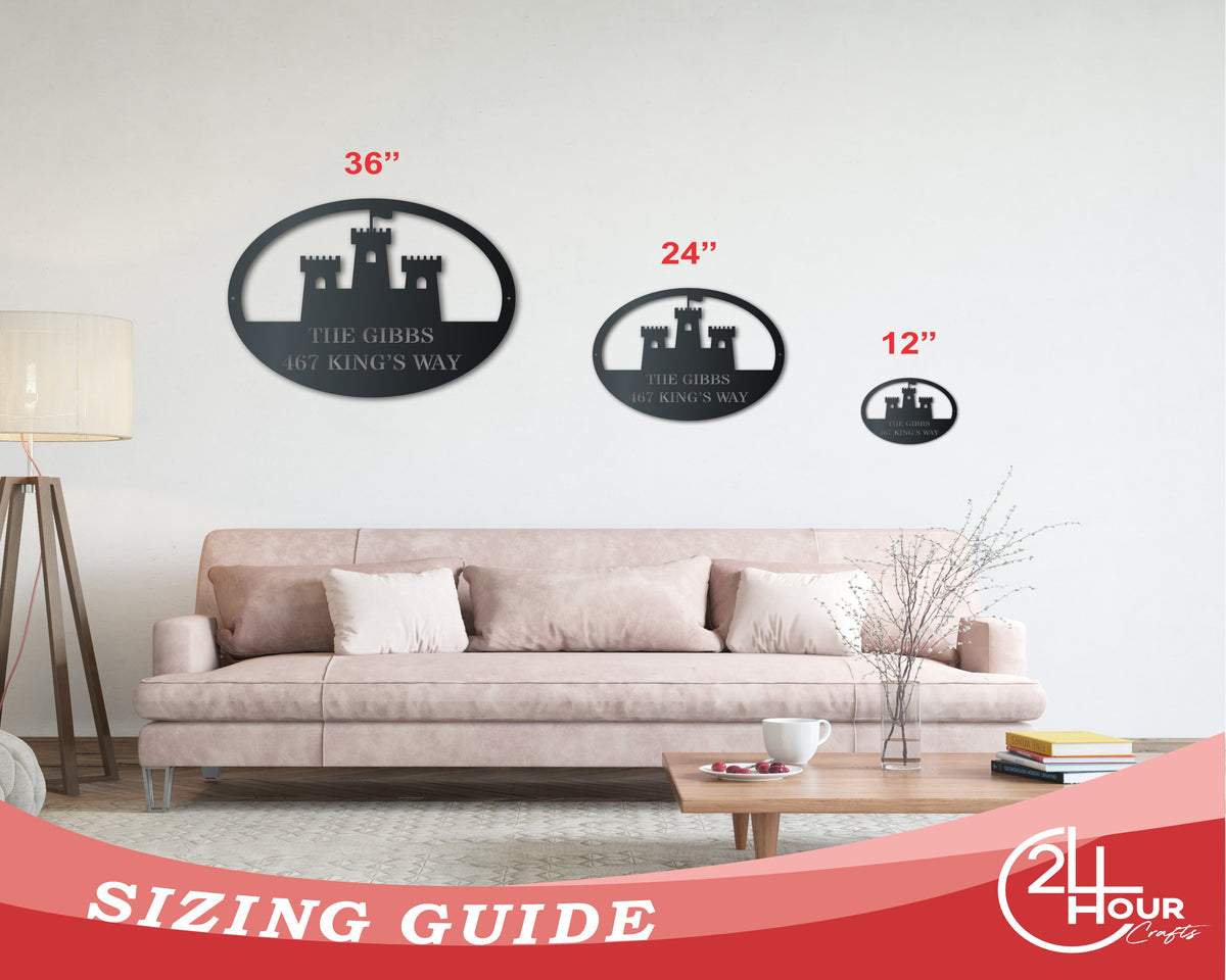 Custom Metal Castle Fort Address Wall Art | Medieval Metal Sign | Indo ...