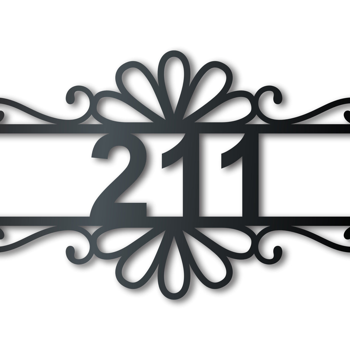 Custom Metal Flourish Address Wall Art | House Number Sign | Indoor Ou ...