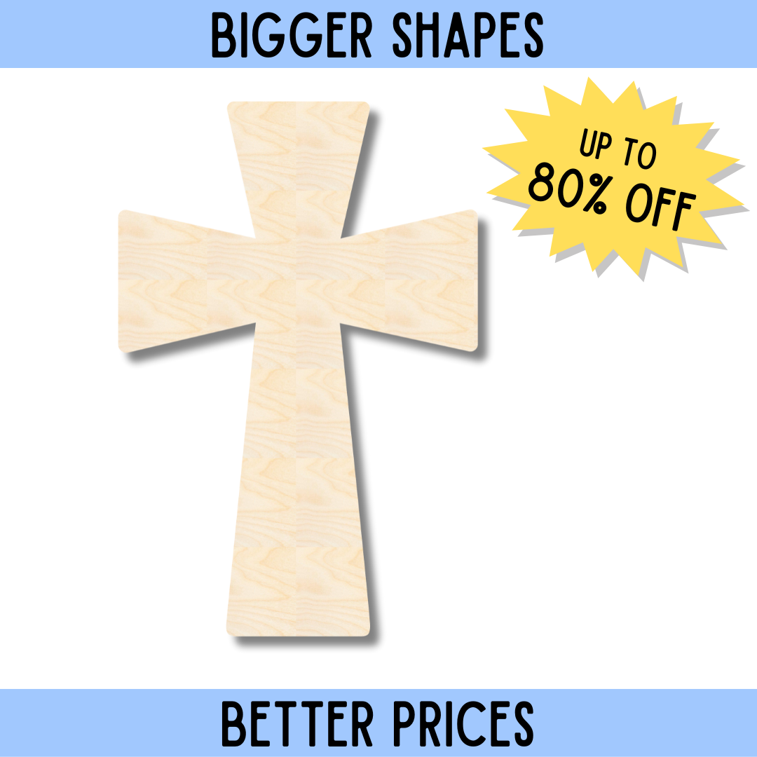 Bigger Better | Unfinished Wood Germanic Cross Shape | DIY Craft Cutou ...