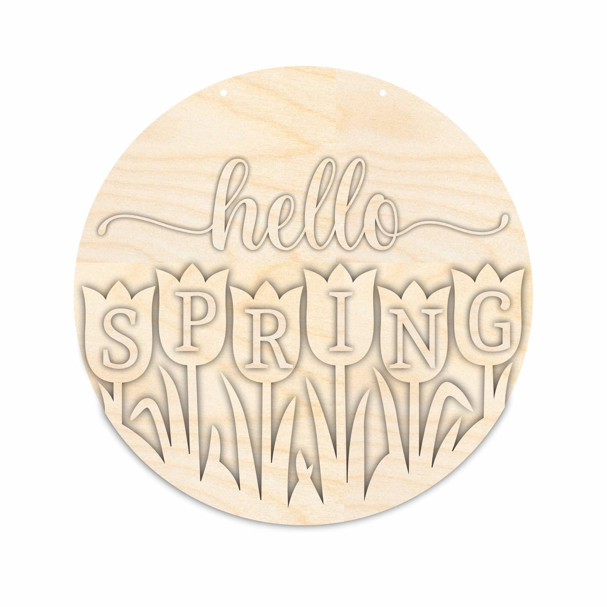 Unfinished Wood Hello Spring Door Sign Kit | Wood Craft Cutouts | 1/4 ...