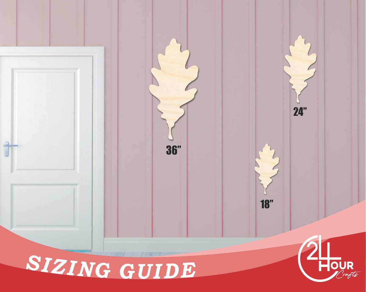 Bigger Better | Unfinished Wood Oak Leaf Shape | DIY Craft Cutout – 24 ...