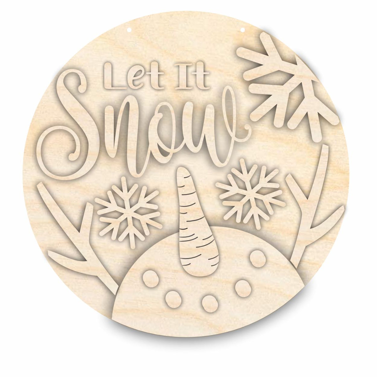 Unfinished Wood Let It Snow Door Sign Kit | Wood Craft Cutouts | 1/4 ...