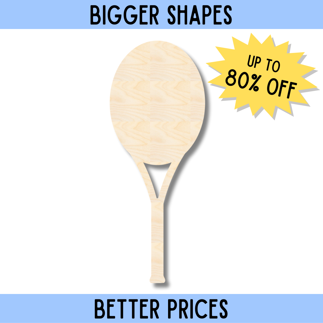 Bigger Better | Unfinished Wood Tennis Racket Shape | DIY Craft Cutout ...