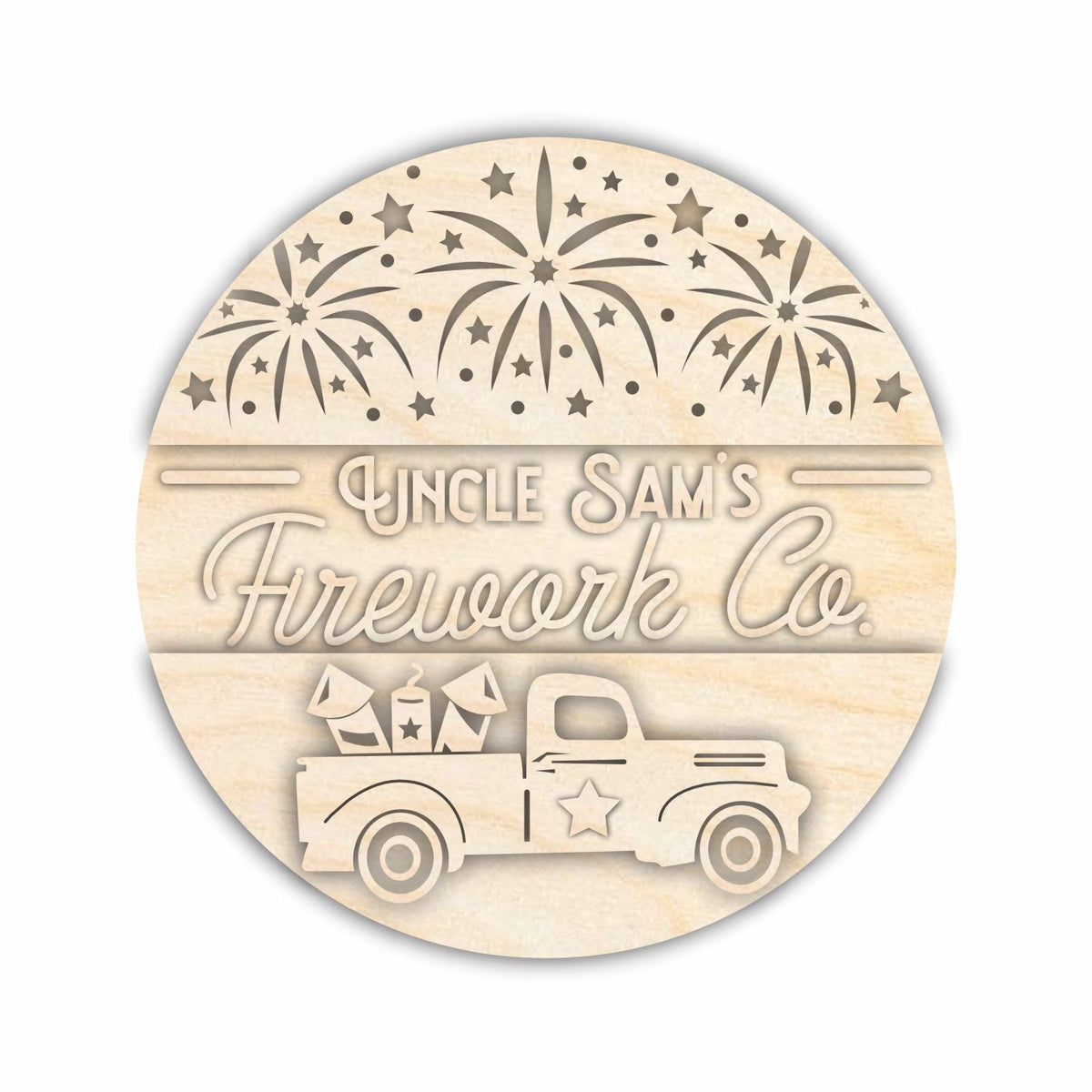 Unfinished Wood Uncle Sam's Fireworks Door Sign Kit | Wood Craft Cutou ...